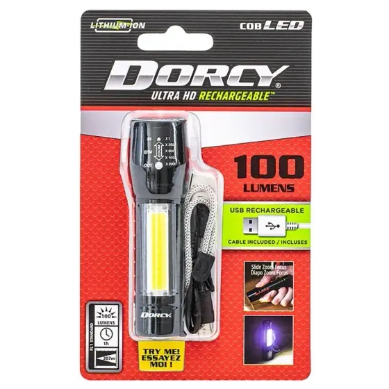 FLASHLIGHT HD 100L USB DORCY | M&C Home Depot