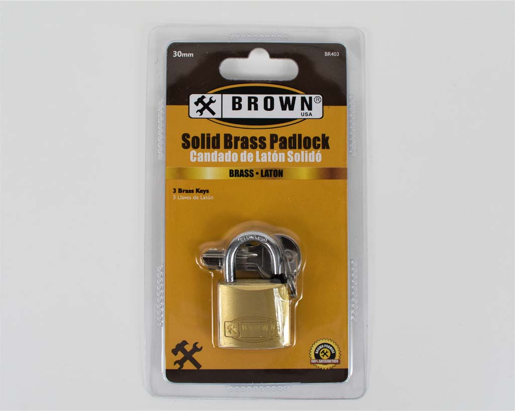 PADLOCK BRASS 30MM BROWN TTT | M&C Home Depot