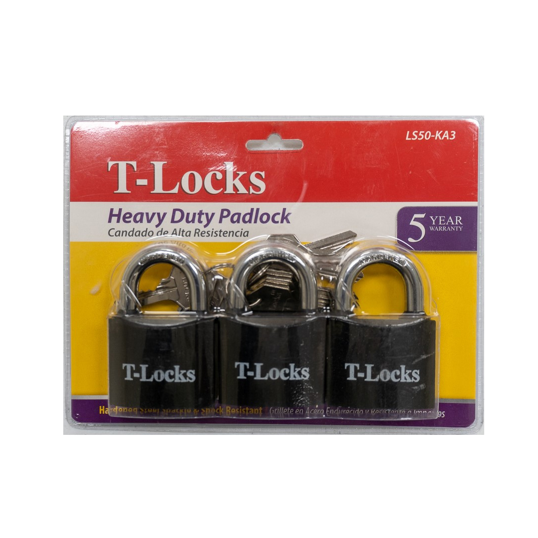 Toledo Keyalike Iron Padlock 50mm 3 Piece T-LS50KA3 | M&C Home Depot