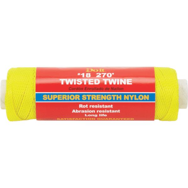 Do It Best Nylon Twisted Twine #18 270 Foot Yellow 1 Roll 338648 | M&C Home Depot