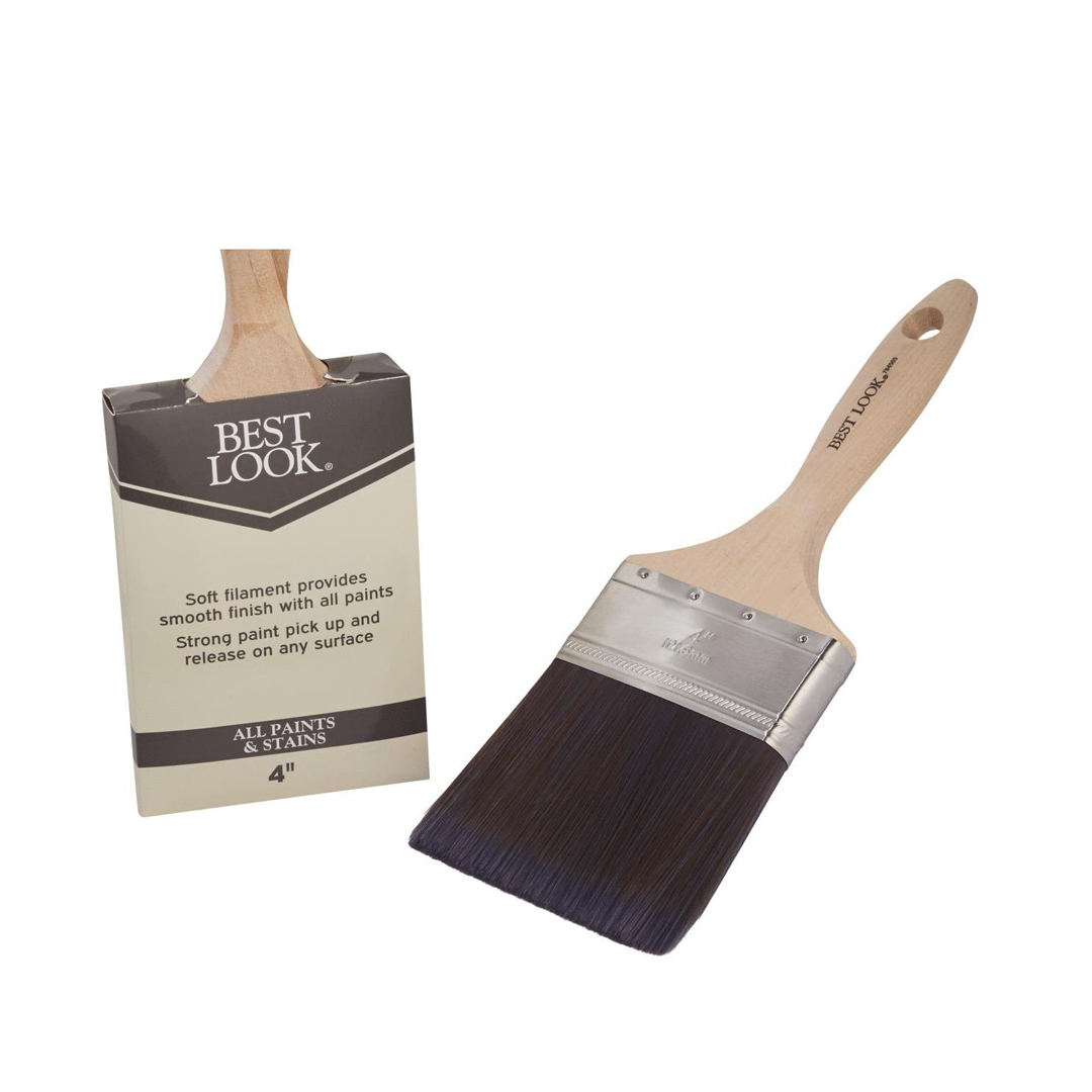 Best Look Flat Polyester Paint Brush 4 Inch 1 Each 1769586 | M&C Home Depot