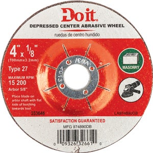MASONRY CUT OFF WHEEL 4 X 1/8 | M&C Home Depot