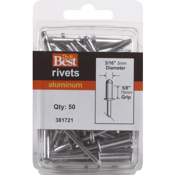 Channellock Multigrip Rivet 50 Pack 3/16x5/8 Inch Aluminum 1 Each ...