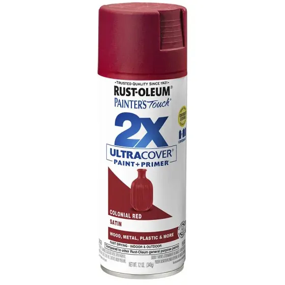 Rust-Oleum Painter's Touch Satin Spray Paint 12oz Colonial Red 1 Each ...