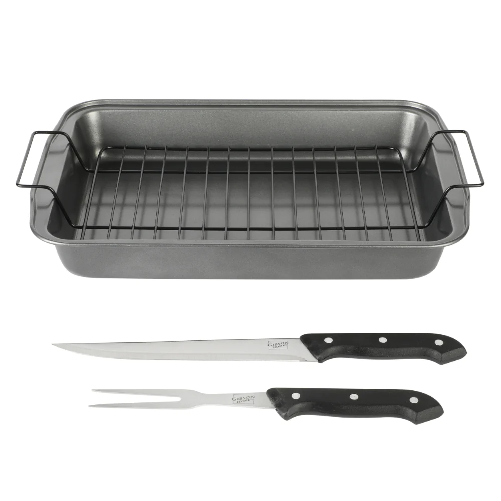 Gibson Everyday Non-Stick Rectangular Roaster 4 Piece 1 Set 108157.04 ...