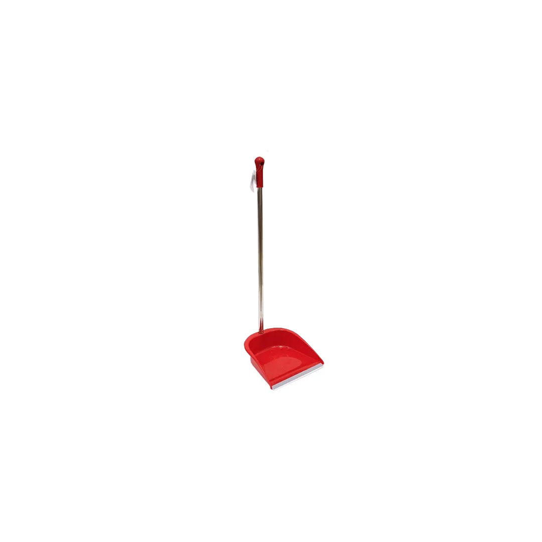 DUST PAN W/HANDLE RED | M&C Home Depot