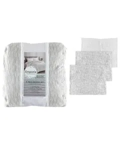 COMFORTER SET 3PC QUEEN A/GREY | M&C Home Depot