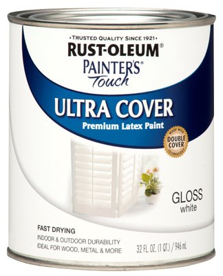 Rust-Oleum Painter's Touch Gloss Latex Paint White 1 Quart 1992502 | M ...