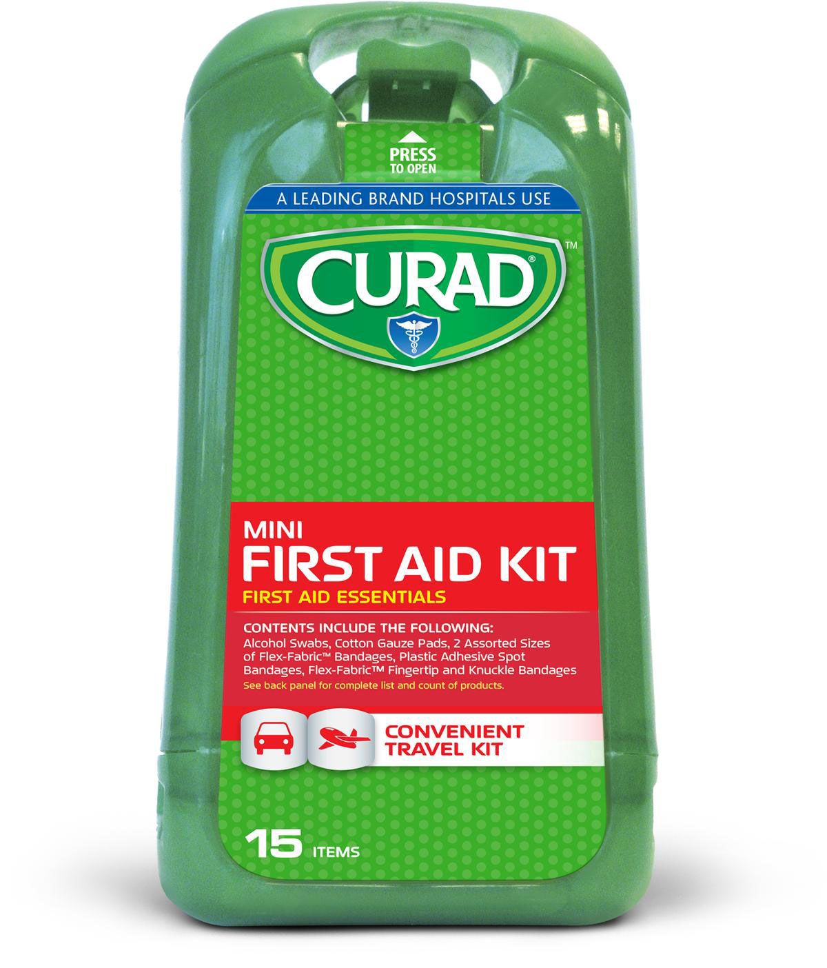 Curad Mini First Aid Kit 15 Piece 1 Each CURMINIFAKRB | M&C Home Depot