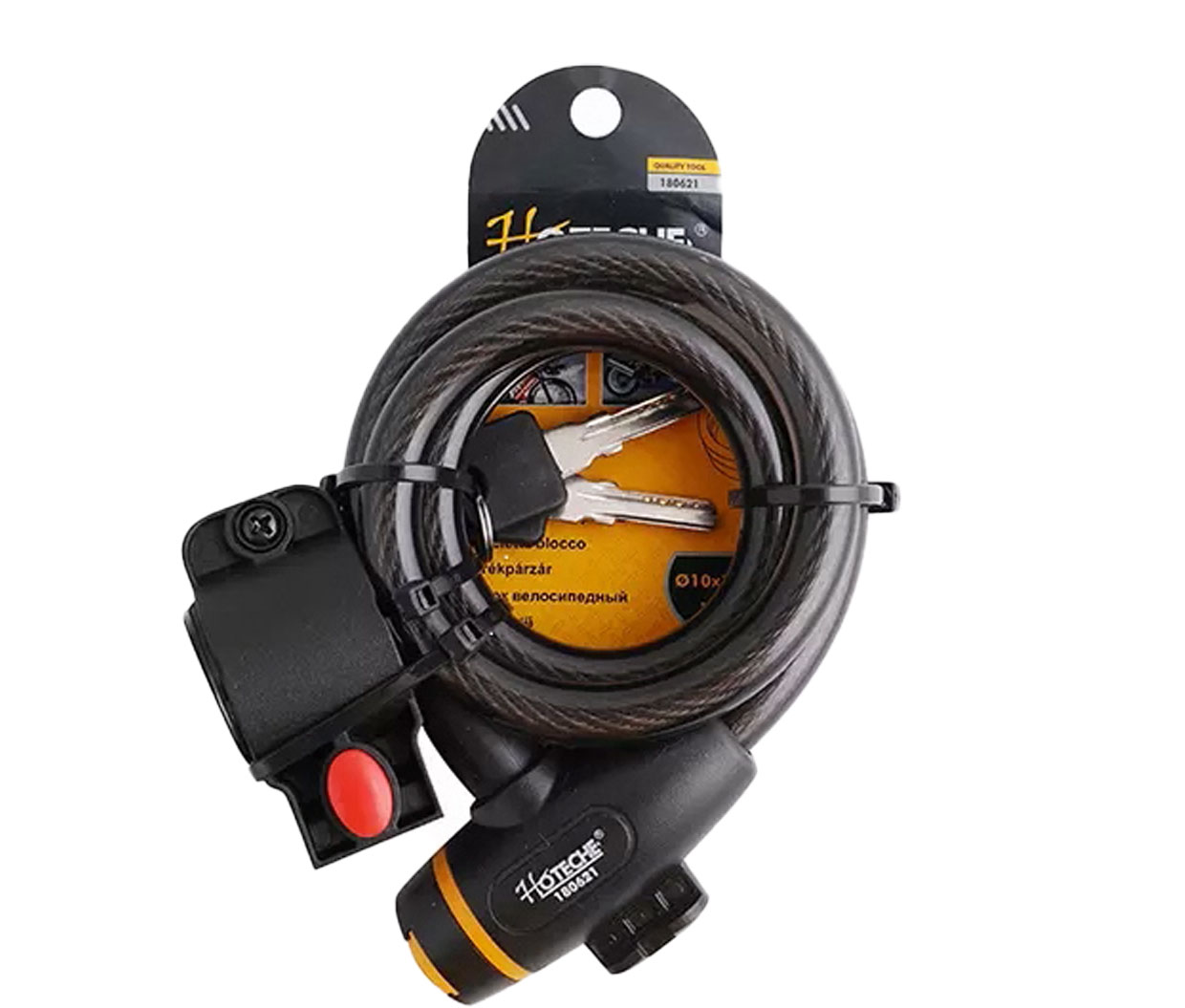 Hoteche Spiral Cable Lock 10x1000mm 1 Each 180621 | M&C Home Depot