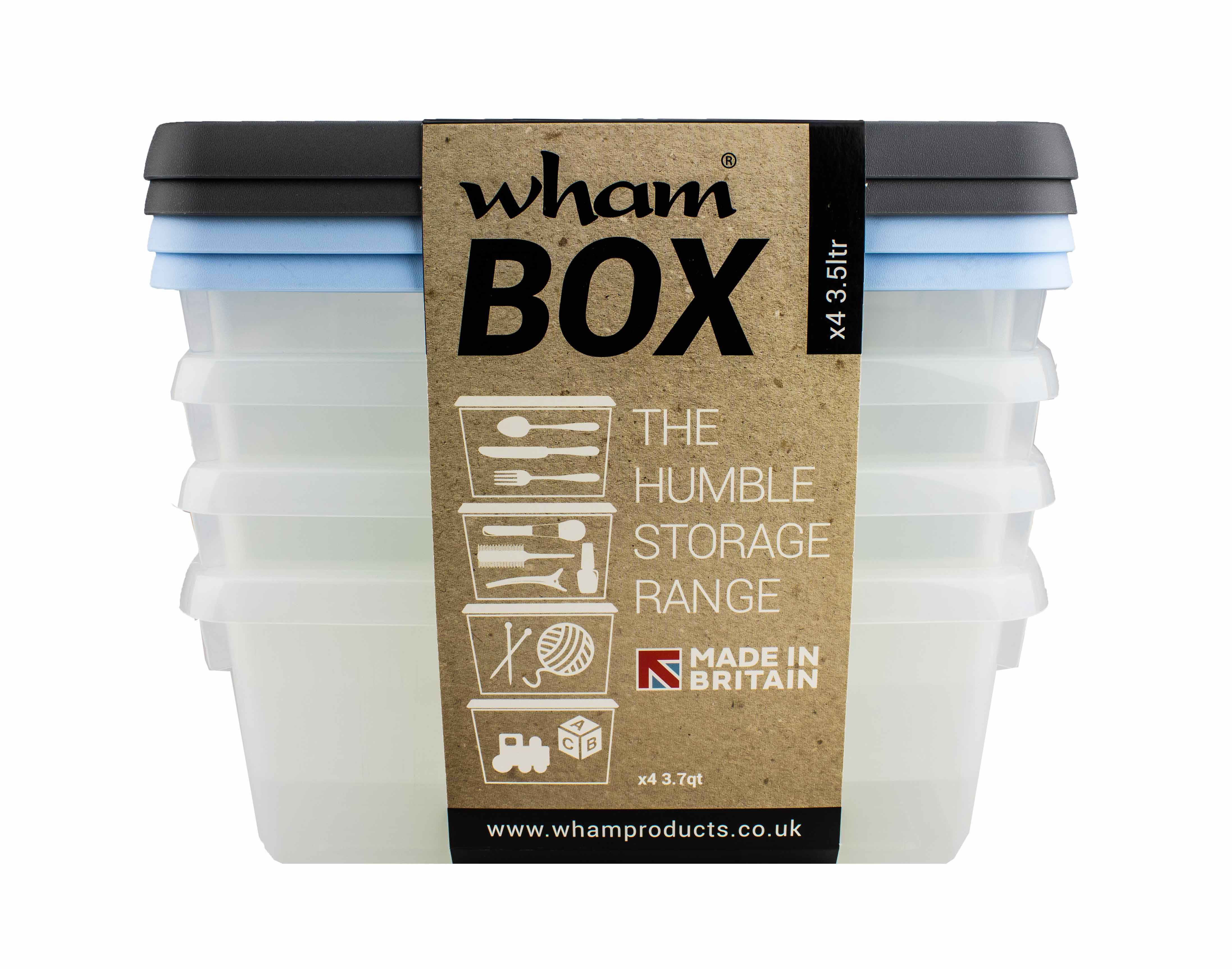 Wham Storage Box 3.5 Liter Clear 4 Pack 13109 | M&C Home Depot