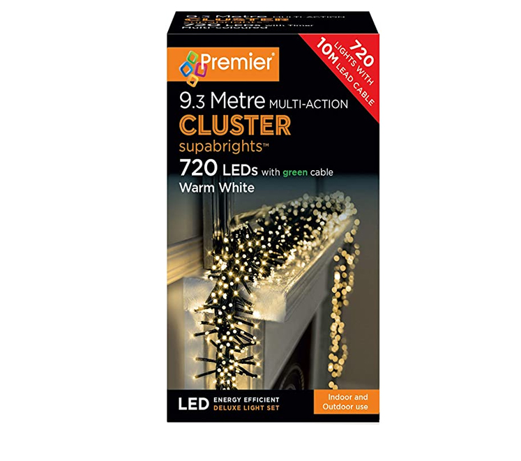 Premier Cluster Lights 9.3m Warm White 1 Each LV082120WW | M&C Home Depot