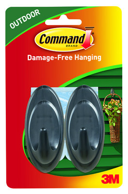 Command Medium Slate Terrace Hooks 2 Pack 17086S-AWES | M&C Home Depot