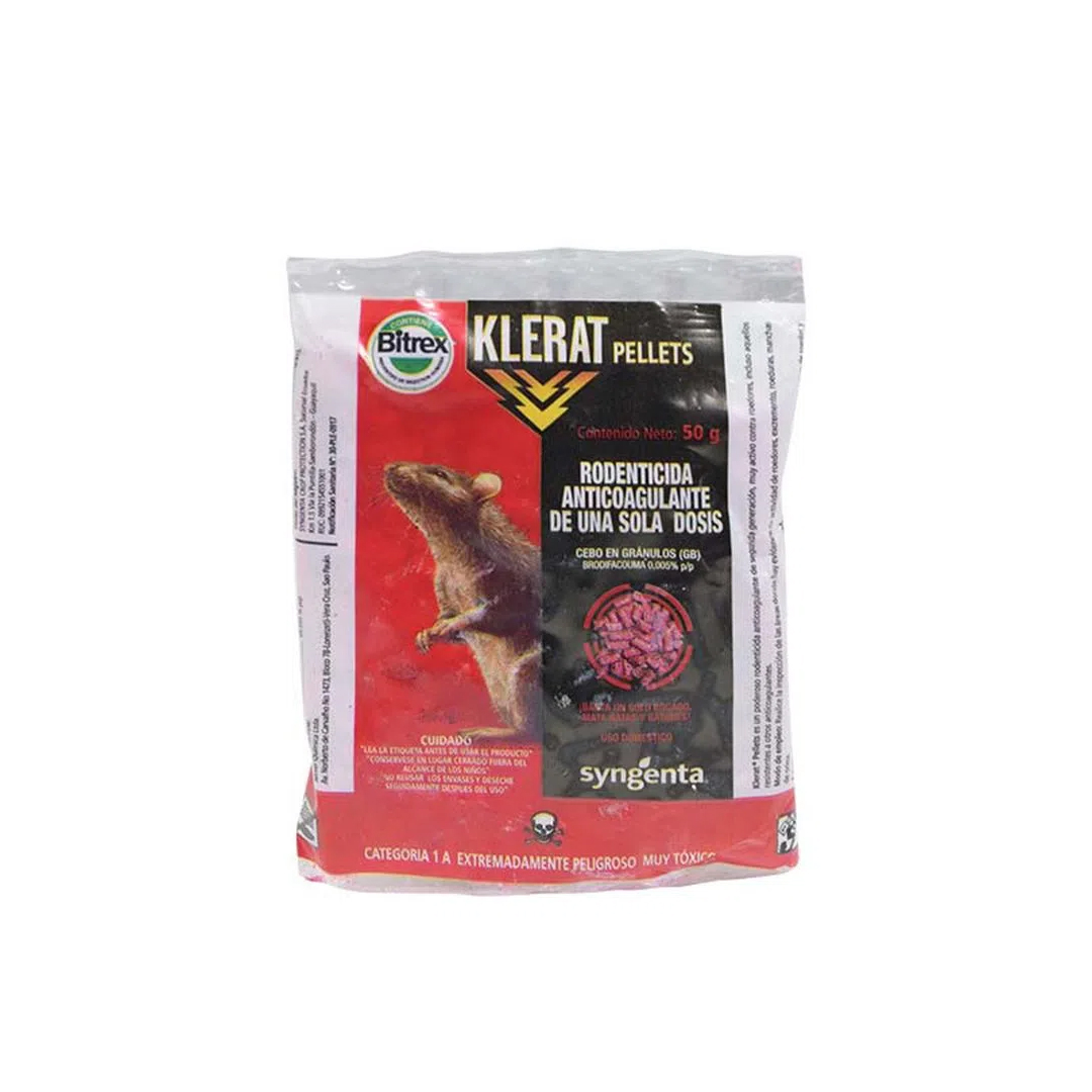 Klerat Rat Bait Pellet 50g 1 Each 101219 101719 | M&C Home Depot