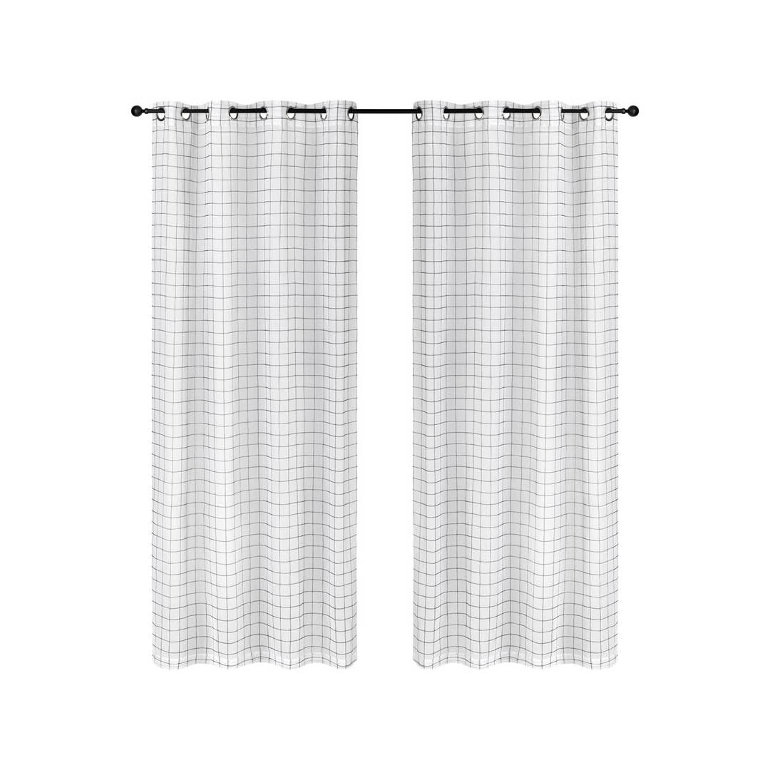 Safdie & Co. Curtain Sheer Checker 84L Grey 1 Each 51754.Z.75 | M&C ...