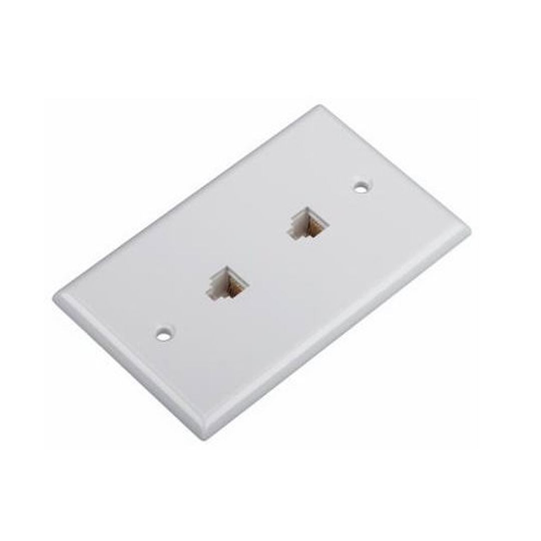 Audiovox Wall Jack Dual Modular White 1 Each TP253WHN | M&C Home Depot