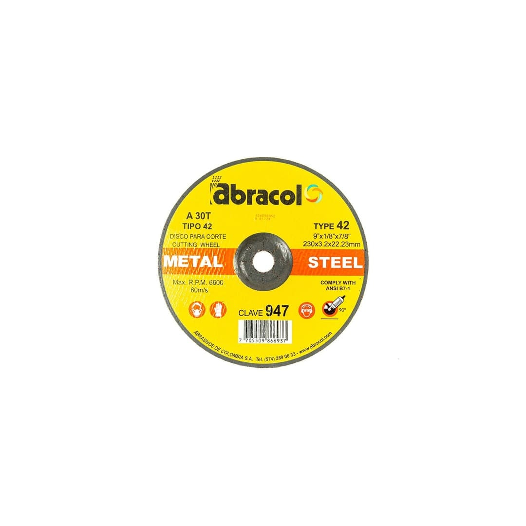 Abracol Cutting Disc 9x1/8x7/8 Inch 1 Each ABD4A0030052 | M&C Home Depot