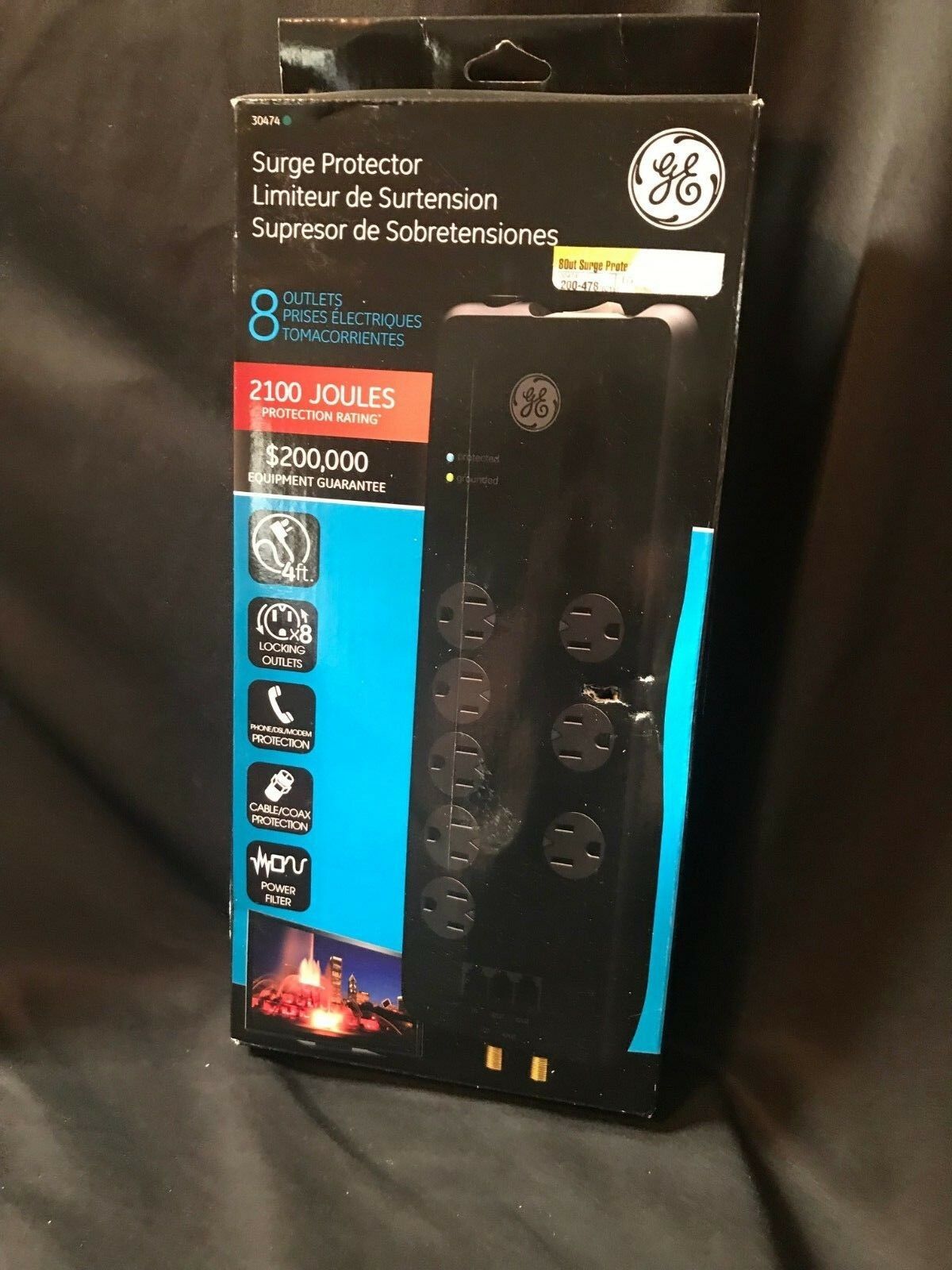 Jasco Products Surge Protector 8 Outlet Black 1 Each 14095 | M&C Home Depot