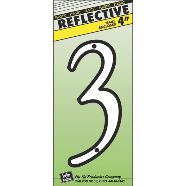 Hy-Ko House Number 3 4 Inch White 1 Each 30603 | M&C Home Depot